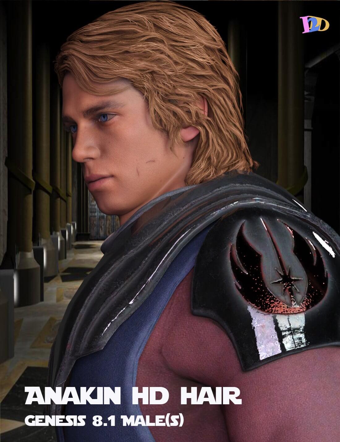 Anakin Hair HD for Genesis 8.1 Male - Daz Content by den