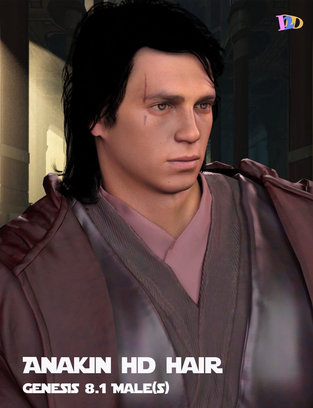 Anakin Hair HD for Genesis 8.1 Male - Daz Content by den