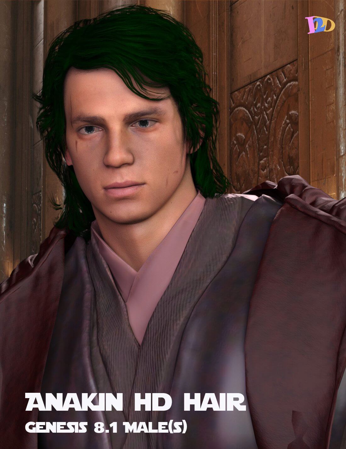 Anakin Hair HD for Genesis 8.1 Male - Daz Content by den