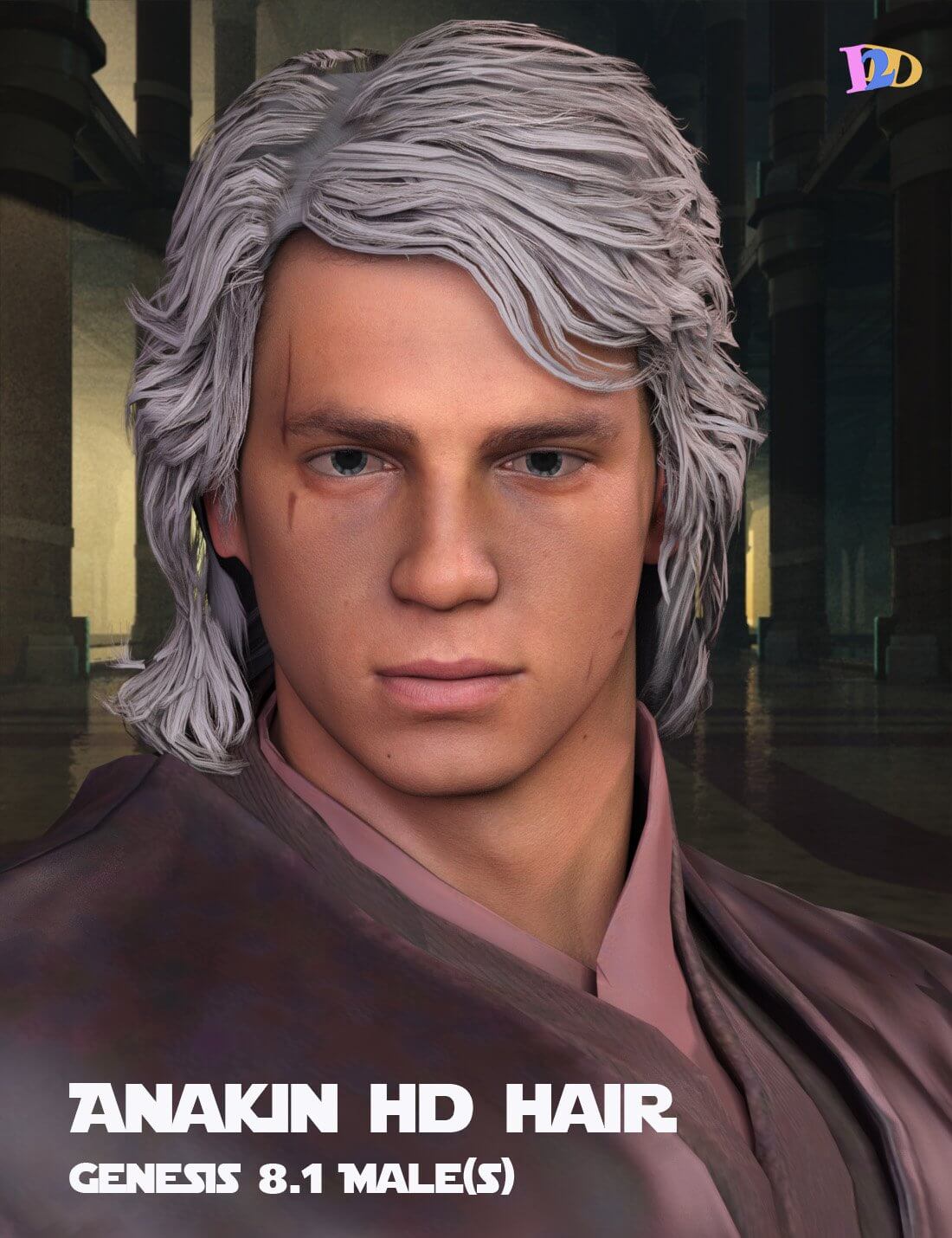 Anakin Hair HD for Genesis 8.1 Male - Daz Content by den