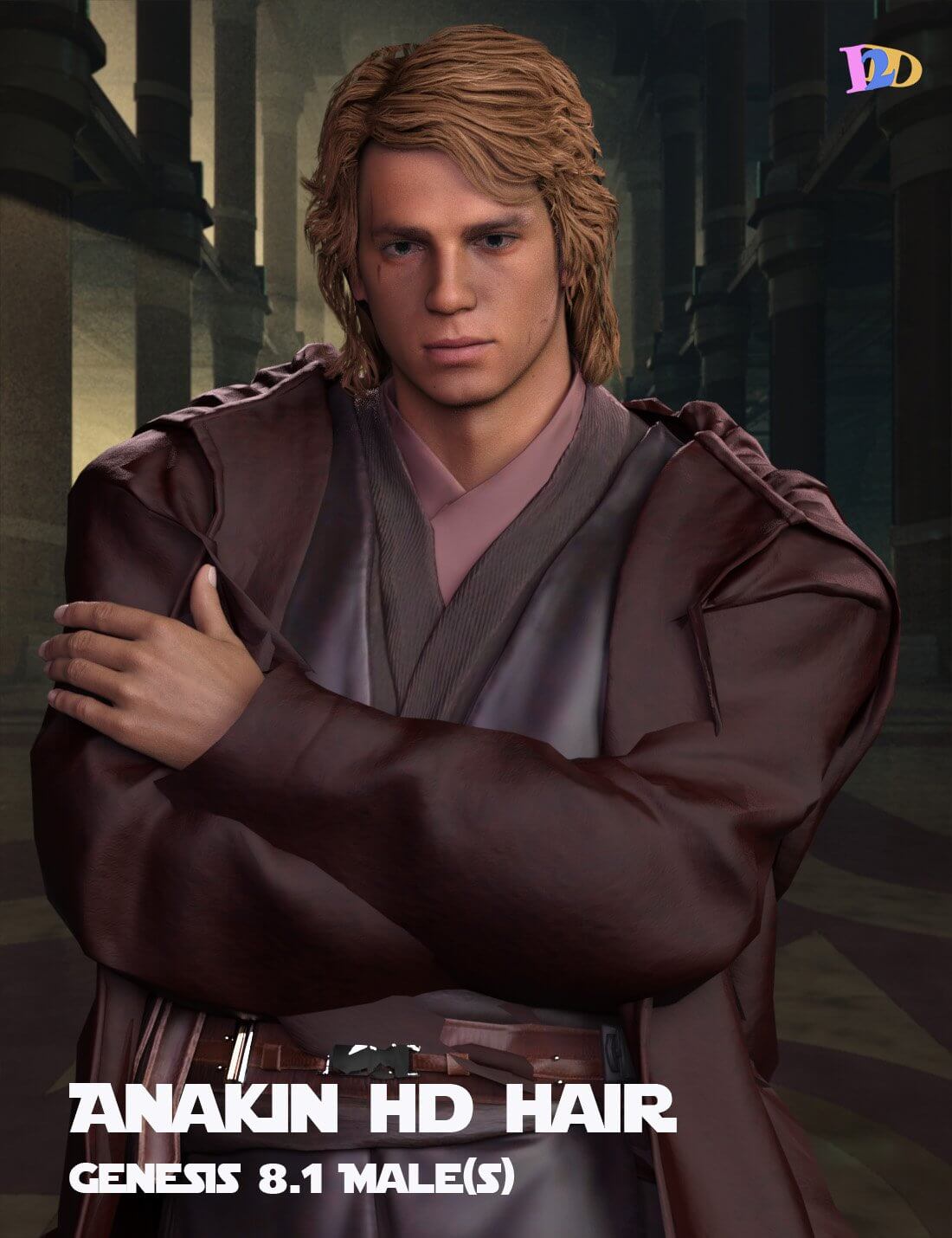 Anakin Hair HD for Genesis 8.1 Male - Daz Content by den