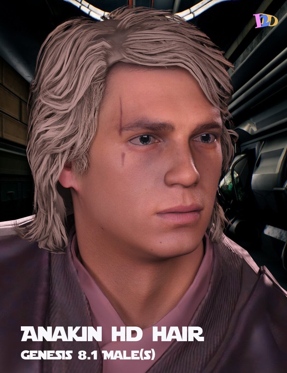 Anakin Hair HD for Genesis 8.1 Male - Daz Content by den