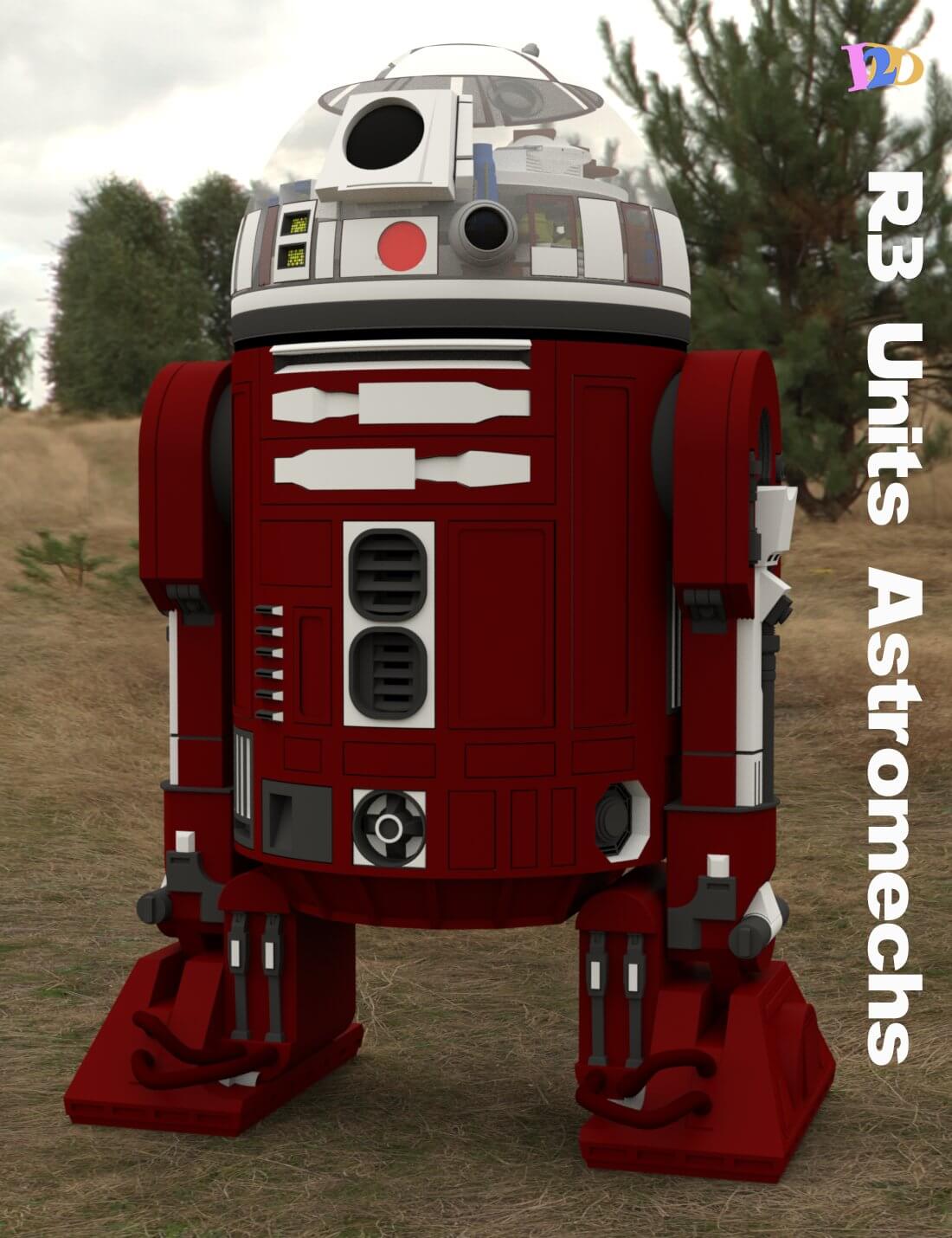 Star Wars Series: R3 Astromechs Units - Daz Content by den