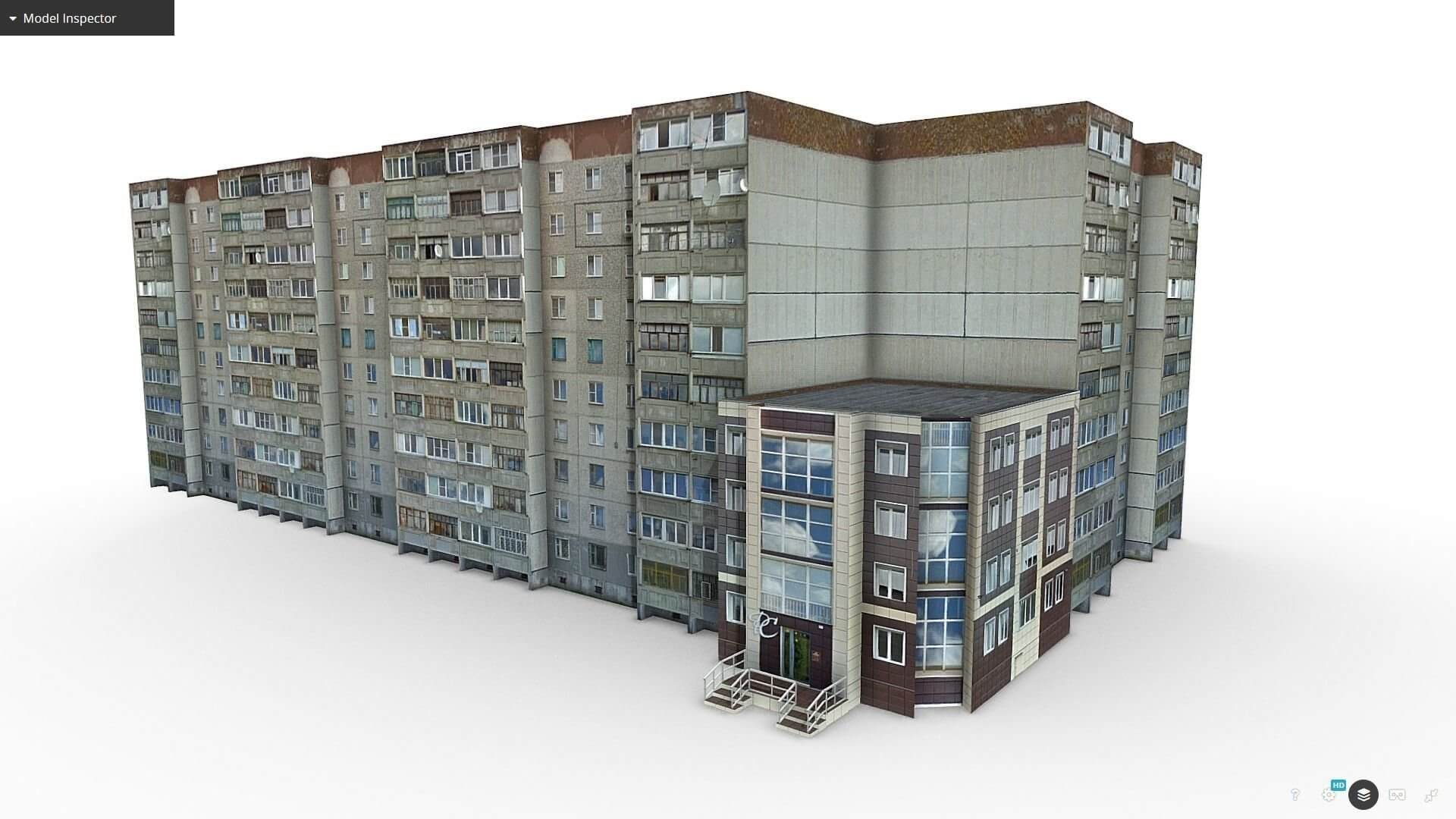 10 Story Residential Building - 3D Model by denlog