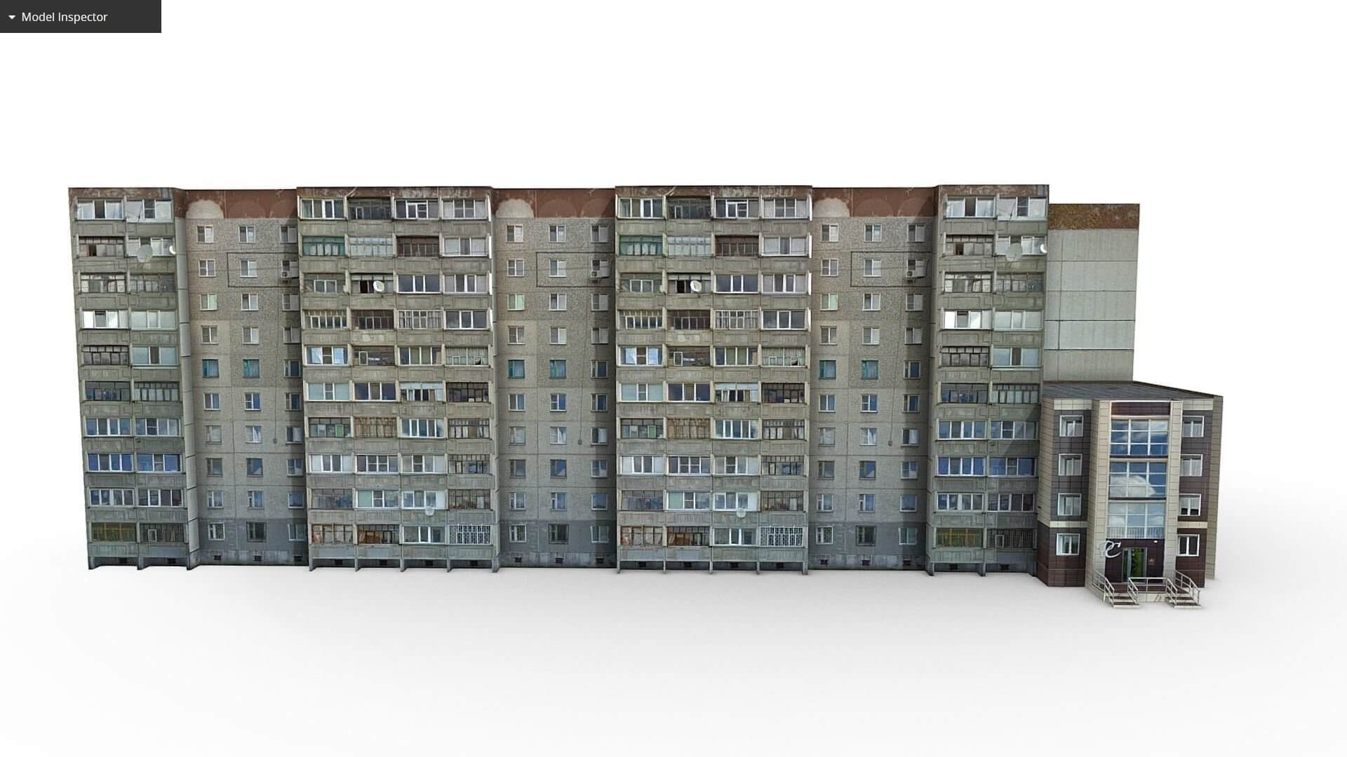 10 Story Residential Building - 3D Model by denlog