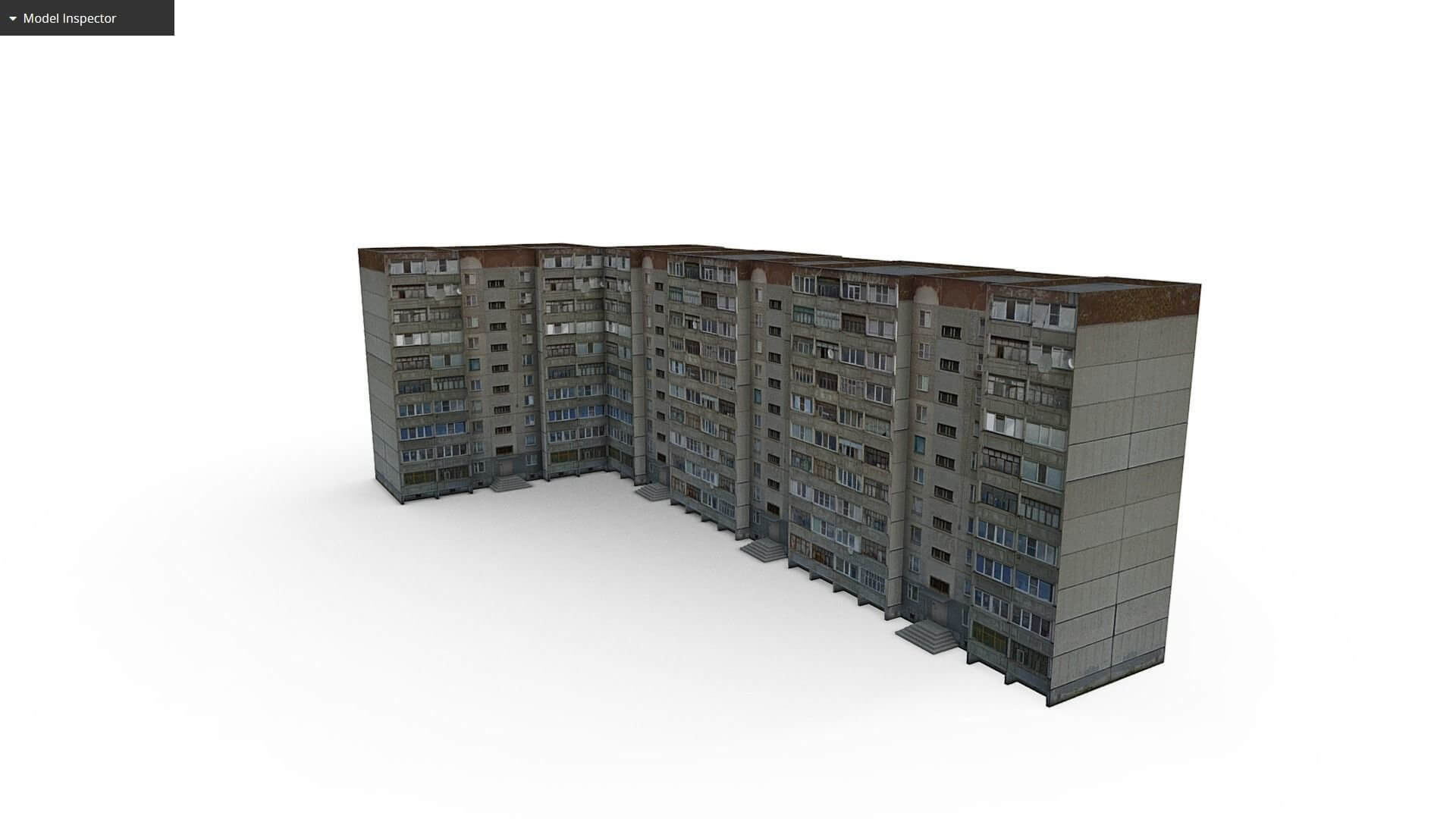 10 Story Residential Building - 3D Model by denlog
