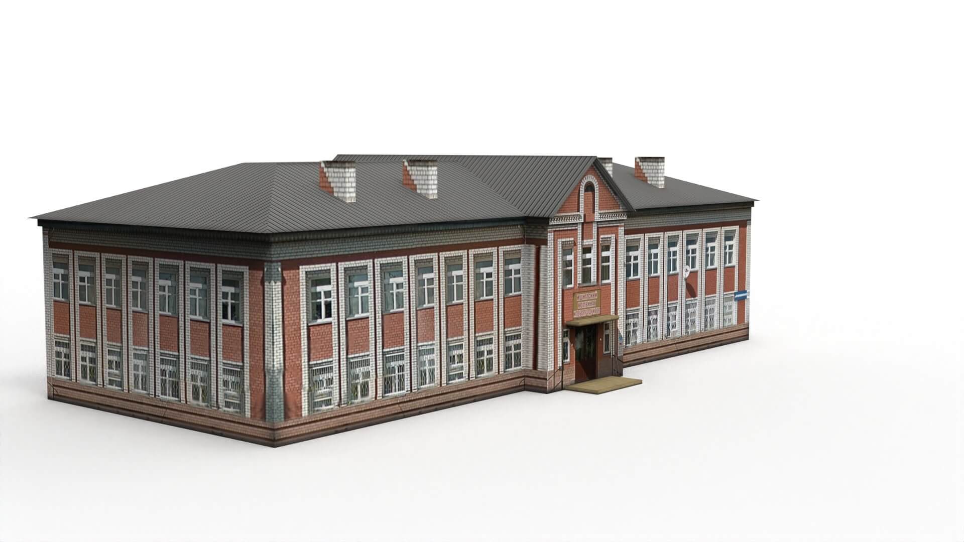 2 Story Building - Free 3D Model by denlog