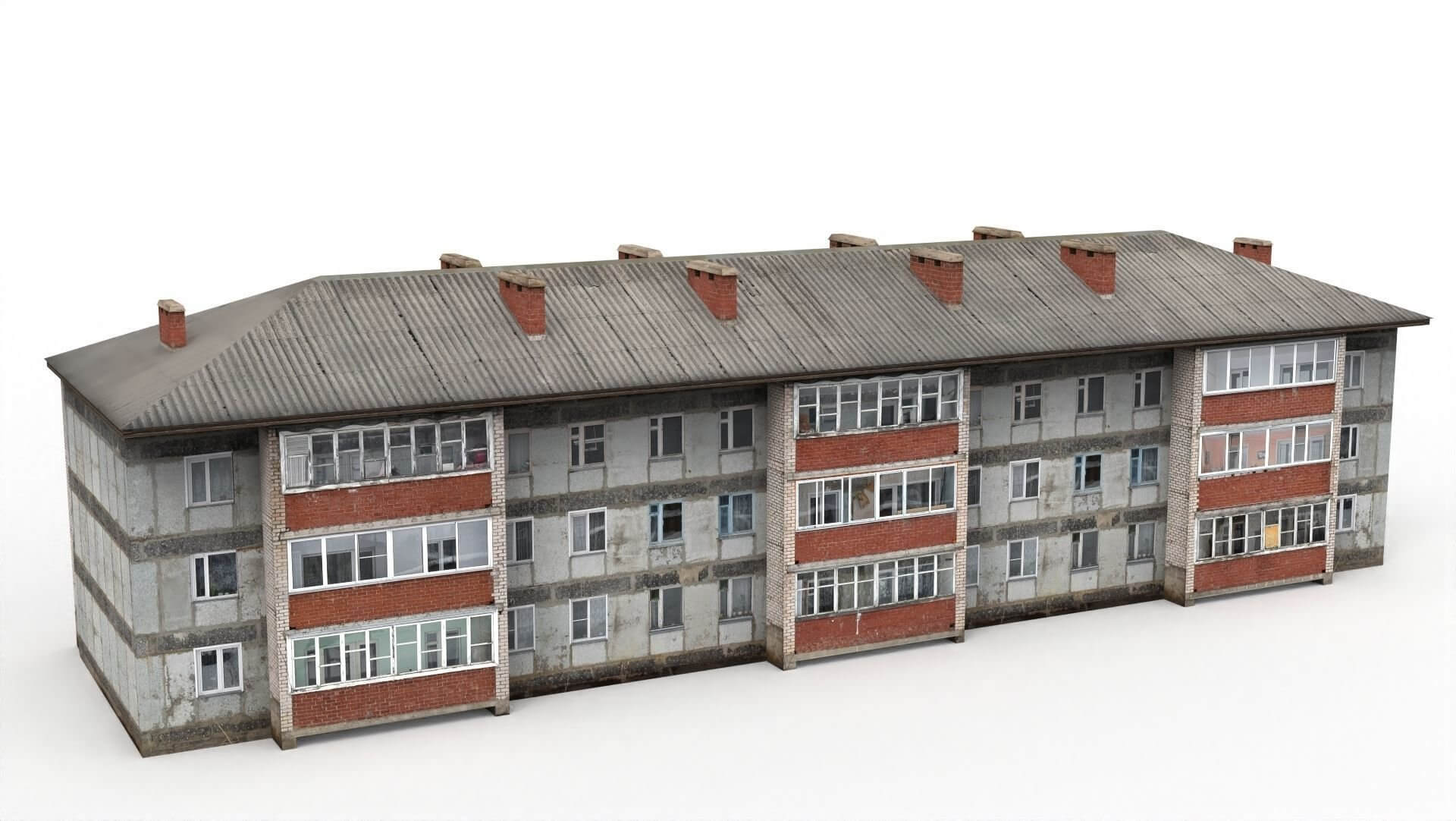 3 Storey Residential Building - 3D Model by denlog
