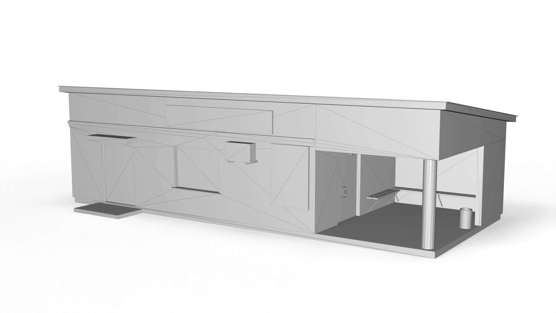 Bus Stop With Shop - 3D Model by denlog