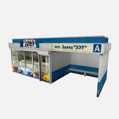 Old Soviet Bus Stop - Free 3D Model by denlog