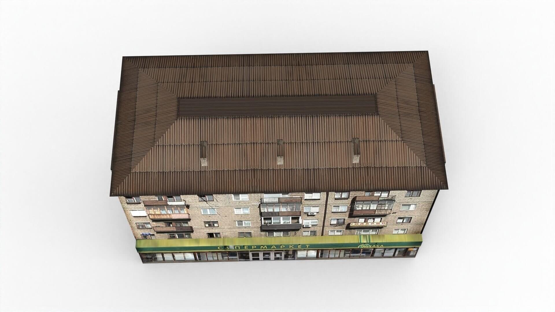 Five-floor Residential House Free 3D Model by denlog