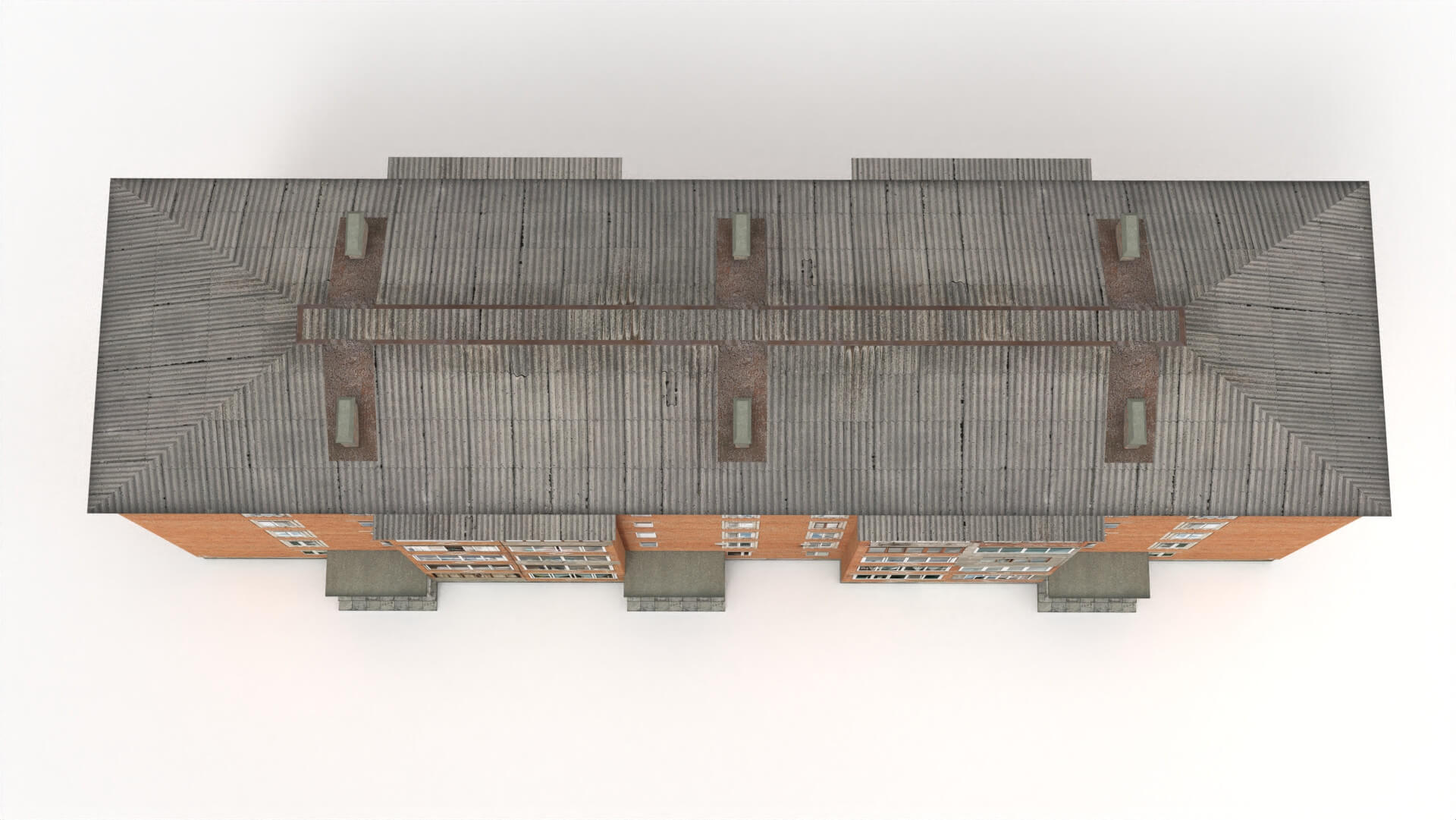 Five-storey Residential Building 3D Model by denlog