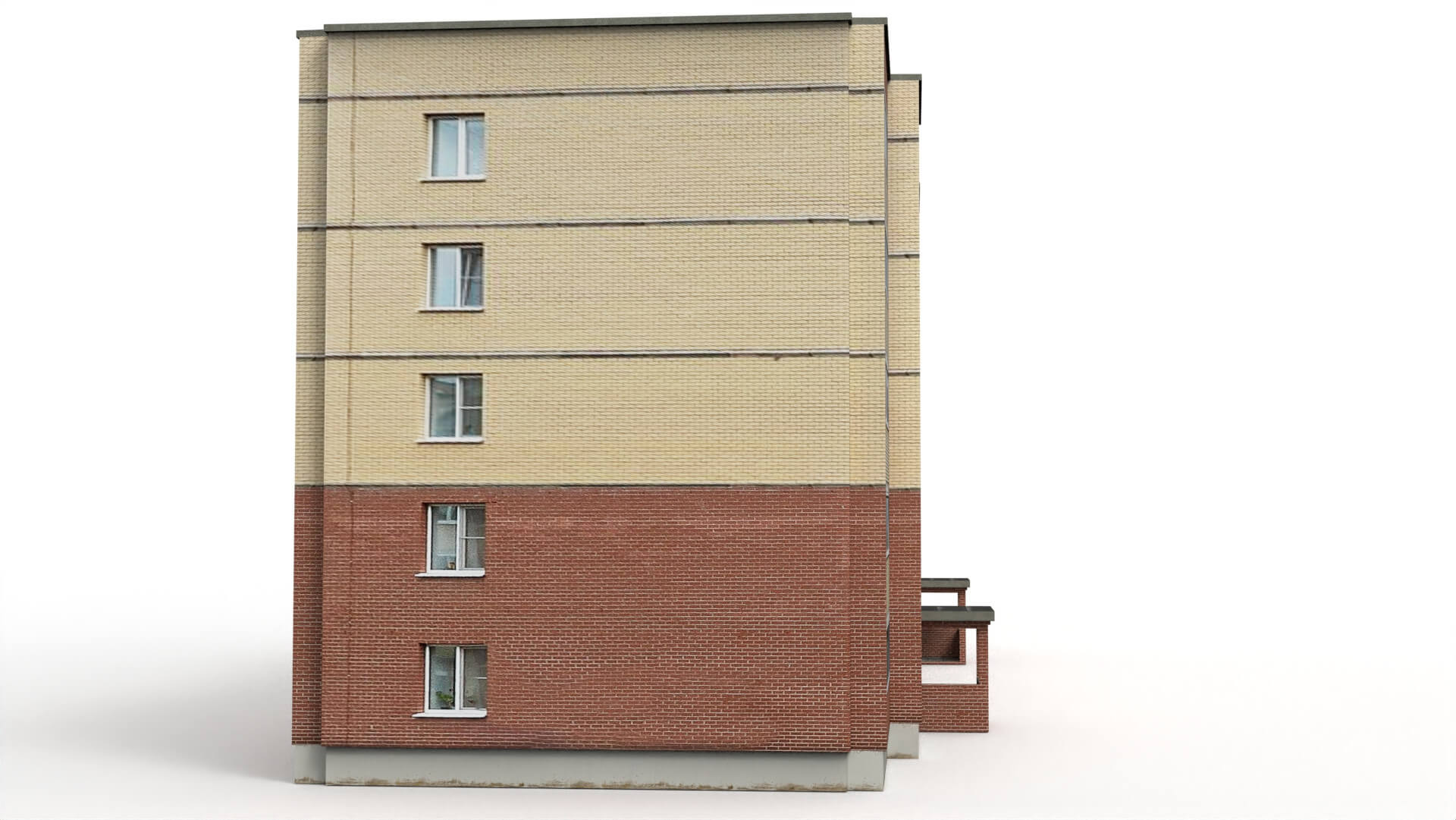 Five Story Residential Building - 3D Model by denlog