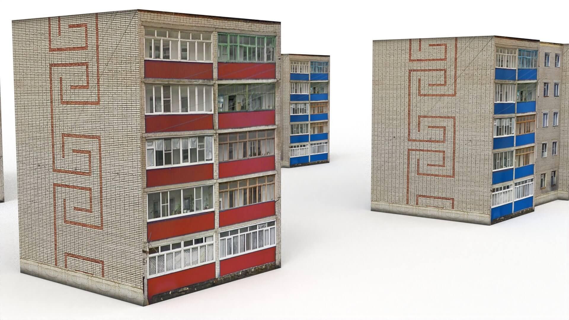 Five-story Houses 3D Model by denlog