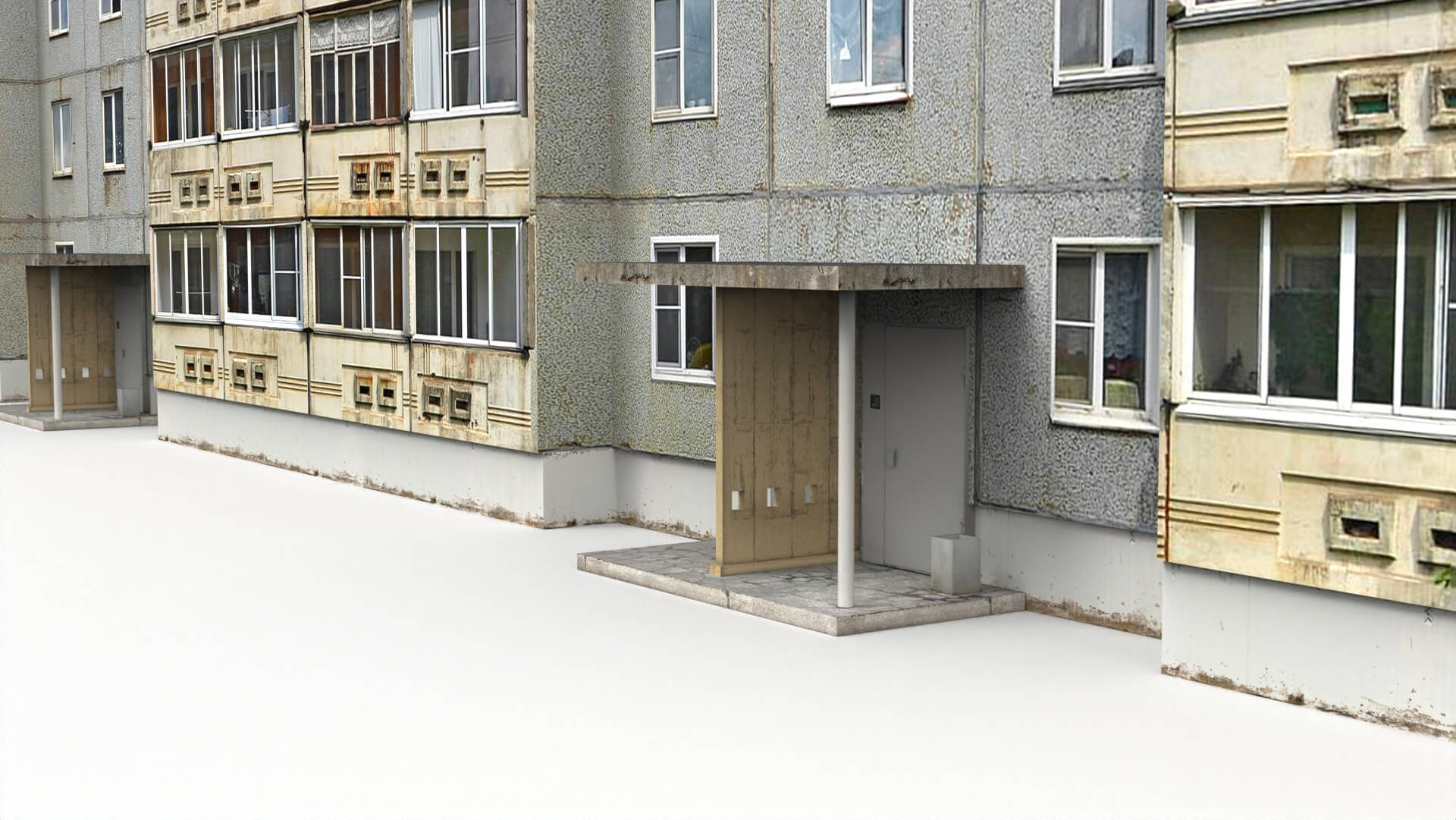 Five-Story Residential Building 3D Model by denlog