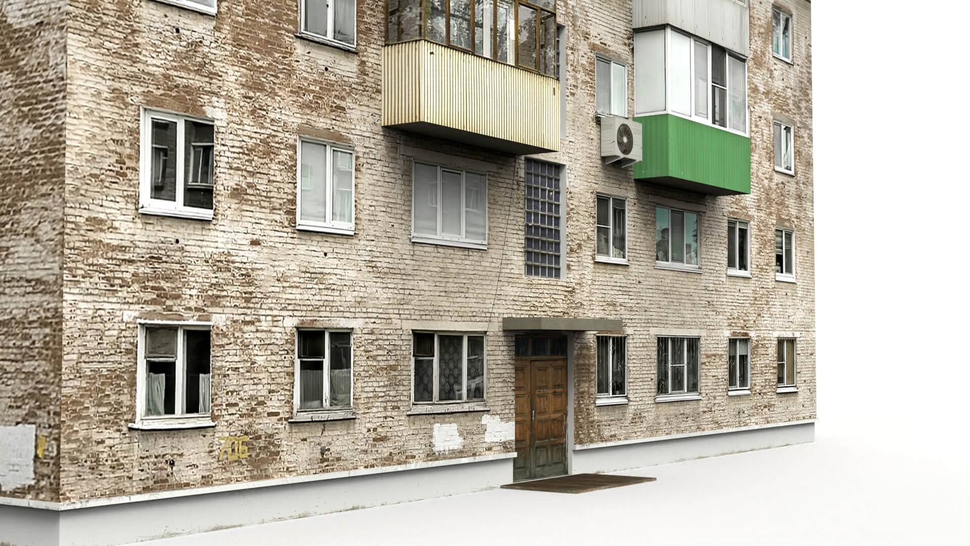 Four Story Residential Building - 3D Model by denlog