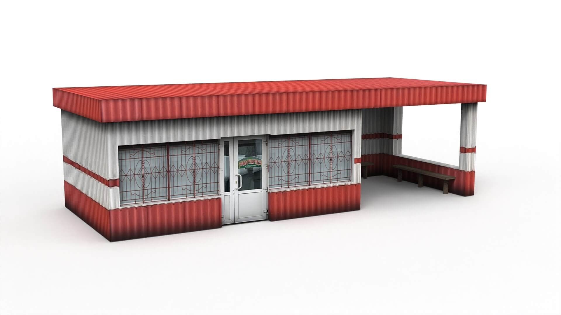Little Shop At The Bus Stop - 3D Model by denlog