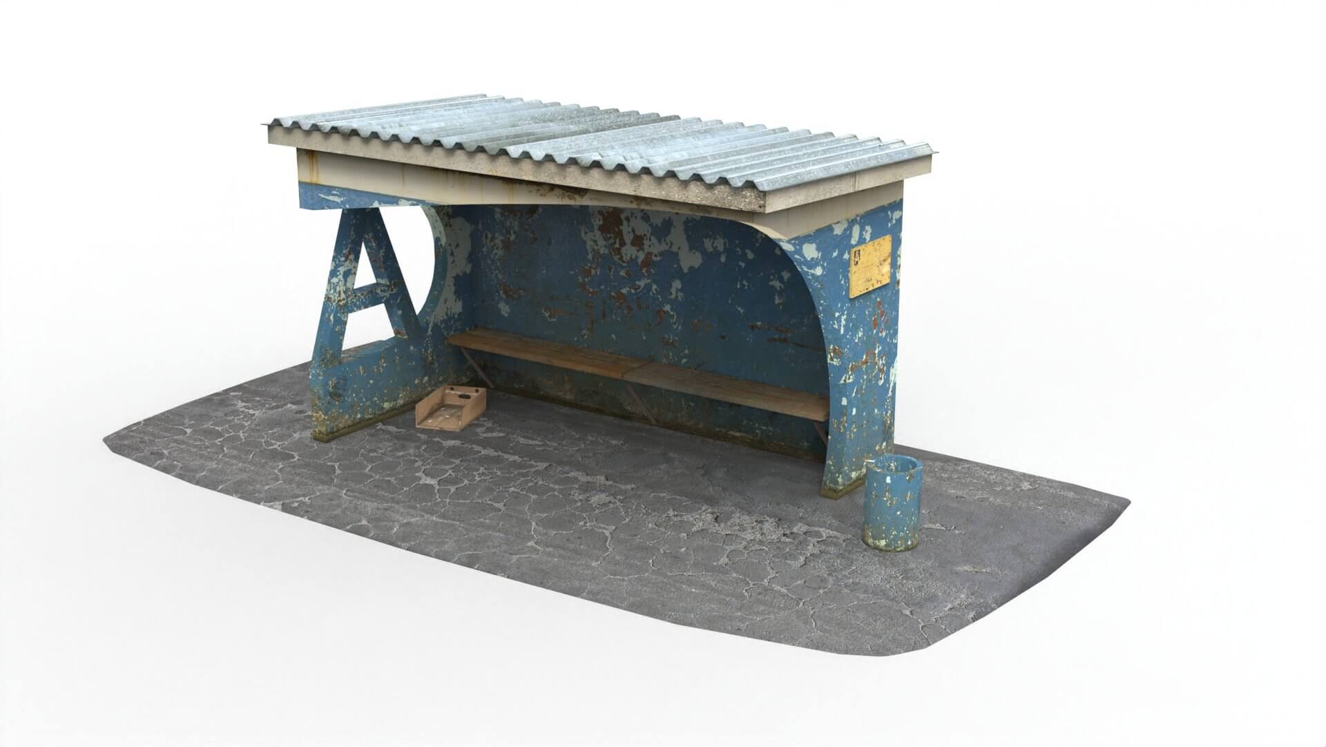 Old Soviet Bus Stop - 3D Model by denlog