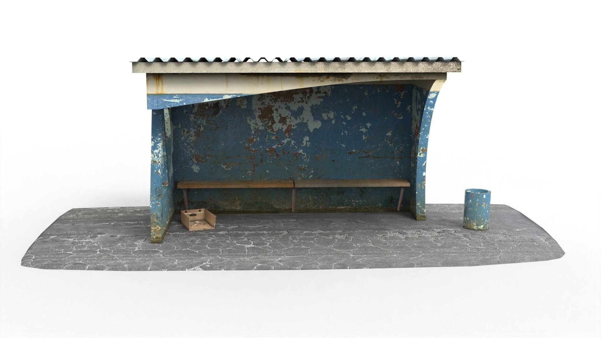 Old Soviet Bus Stop - 3D Model by denlog