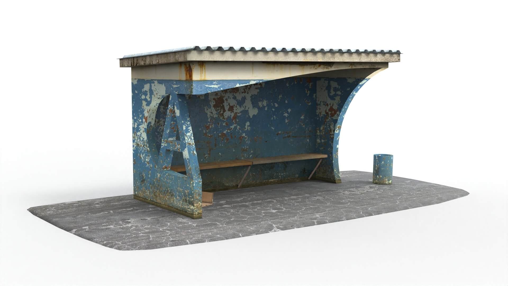 Old Soviet Bus Stop - 3D Model by denlog