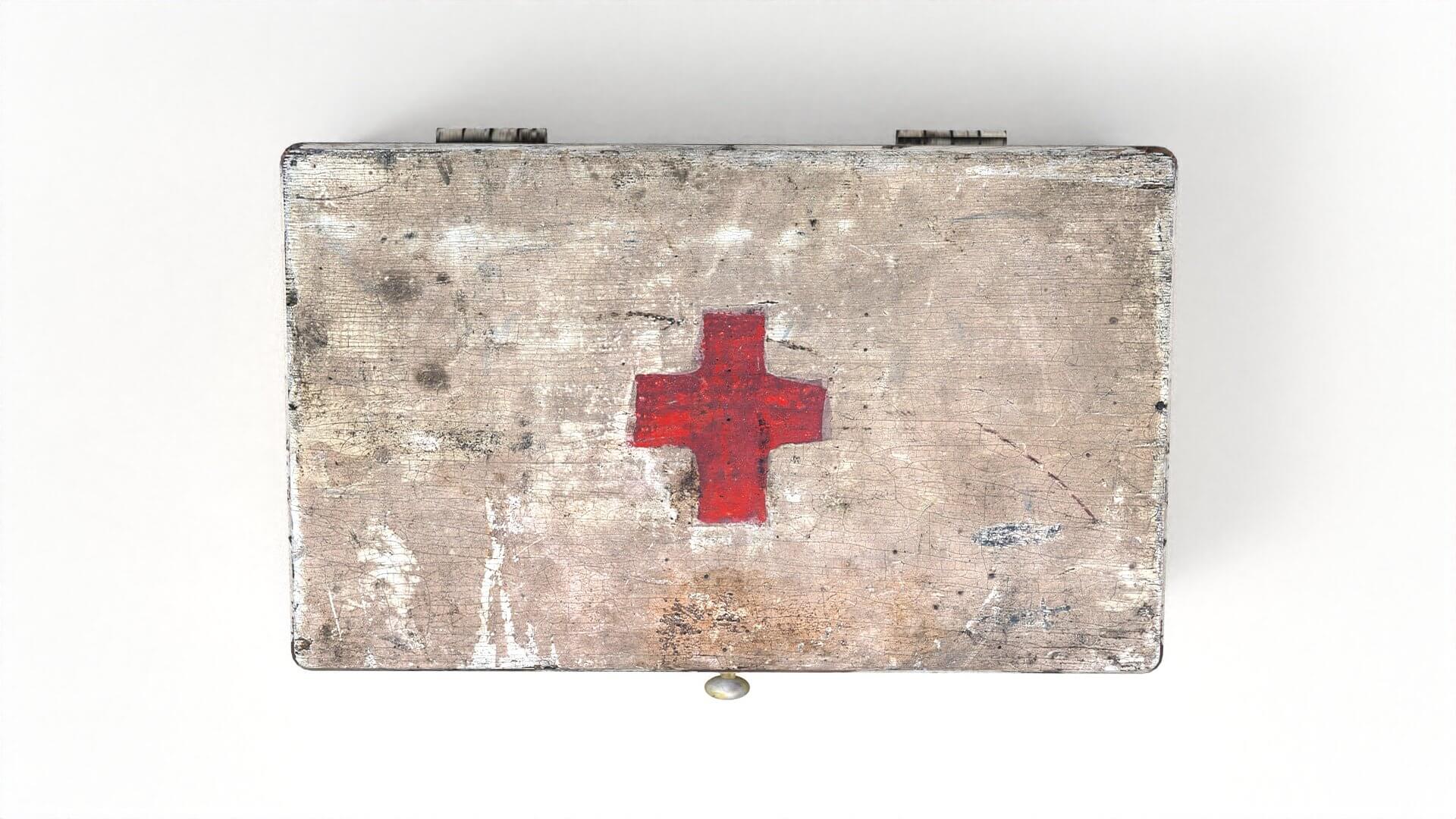 Old Wooden Medical Box - 3D Model by denlog