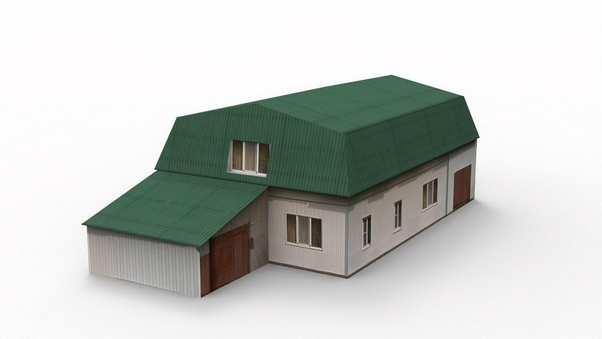 One Story House - 3D Model by denlog