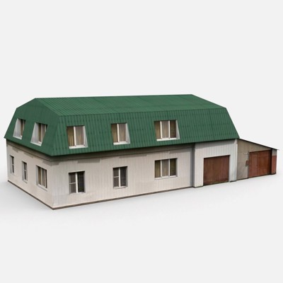 One Story House - 3D Model by denlog