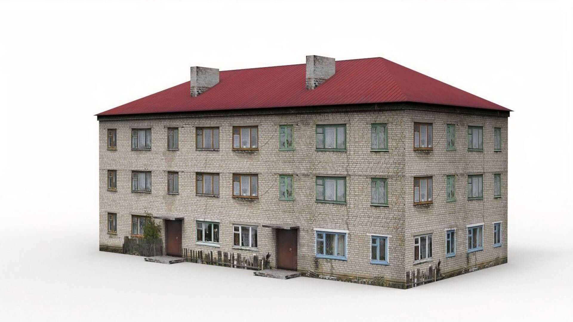 Residential Three Story House - 3D Model by denlog