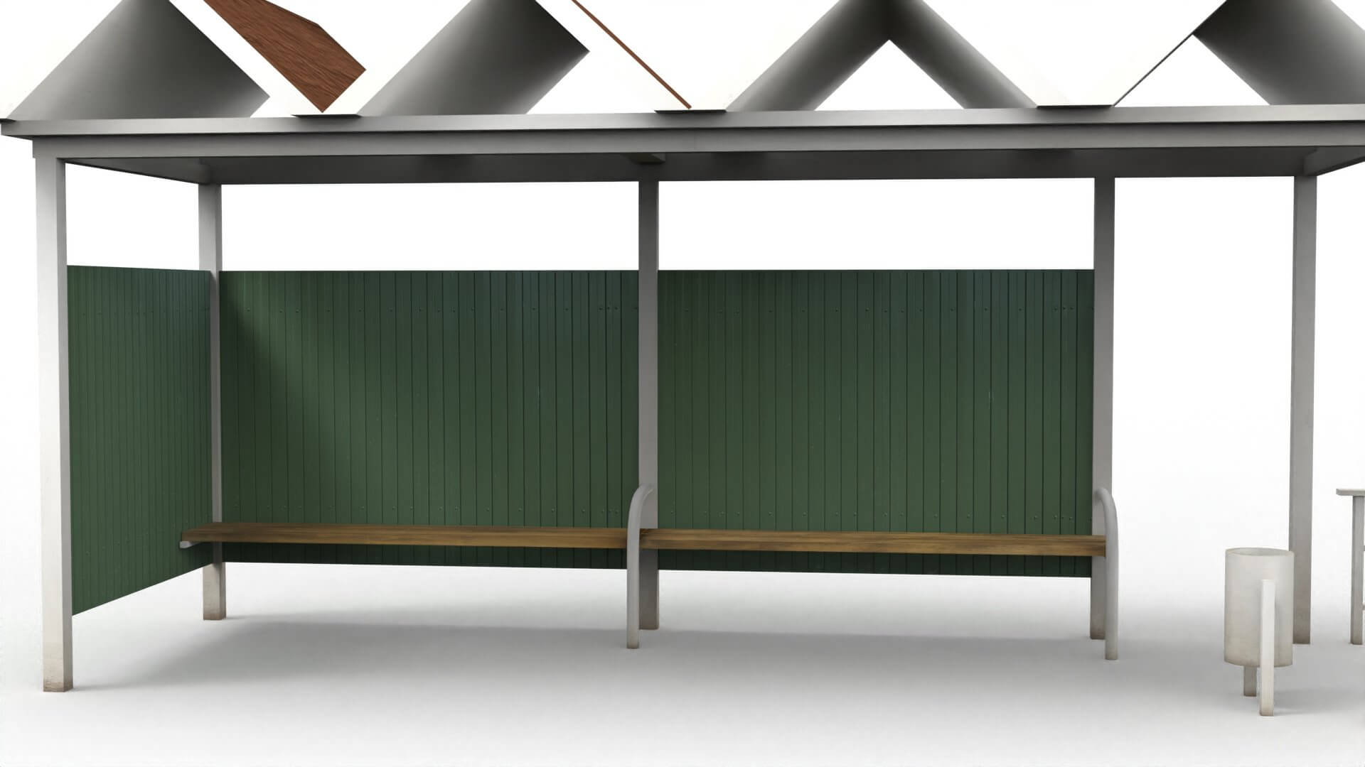 Roadside Bus Stop with Toilet - 3D Model by denlog