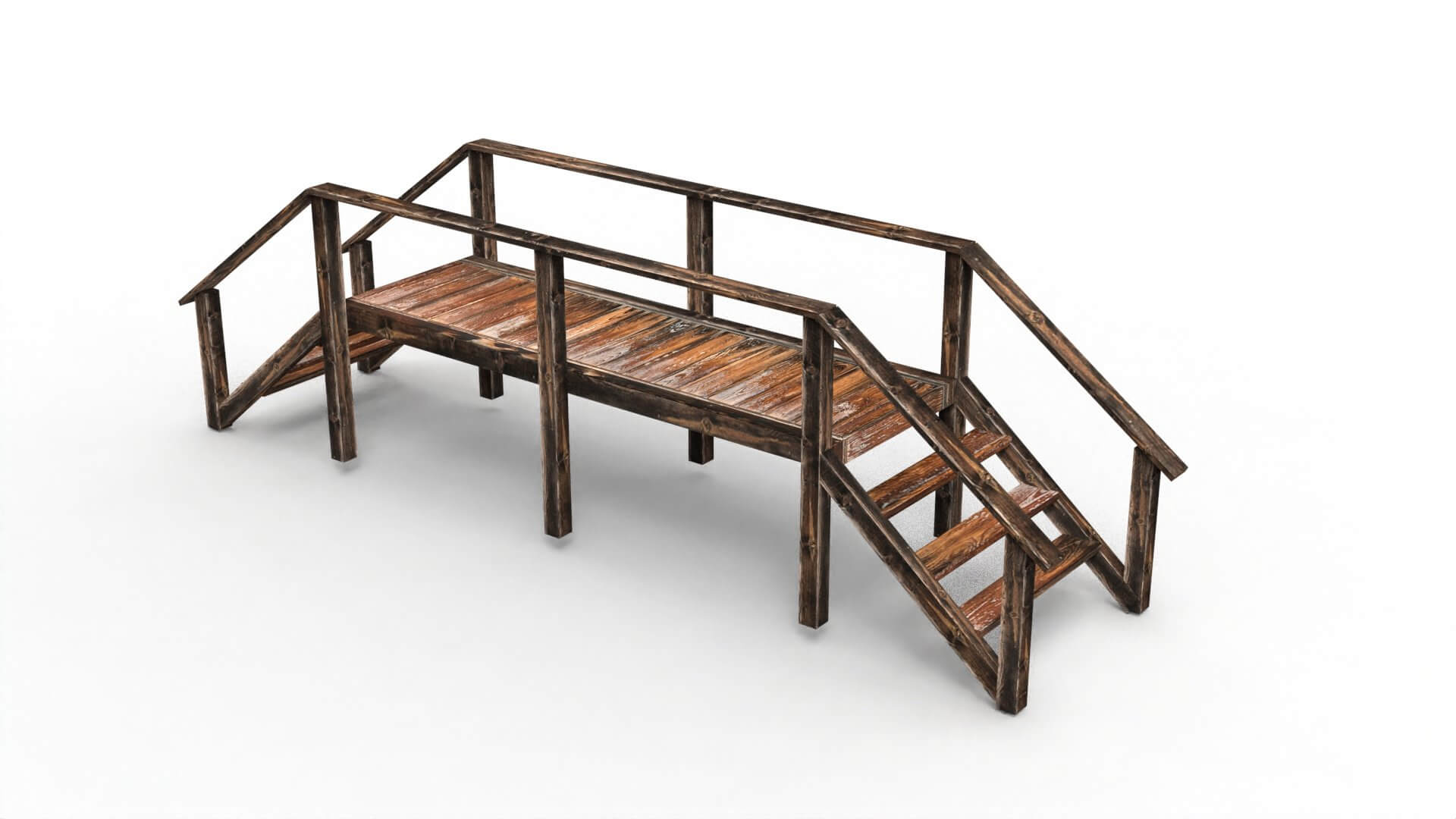 Small Wooden Bridge - 3D Model by denlog