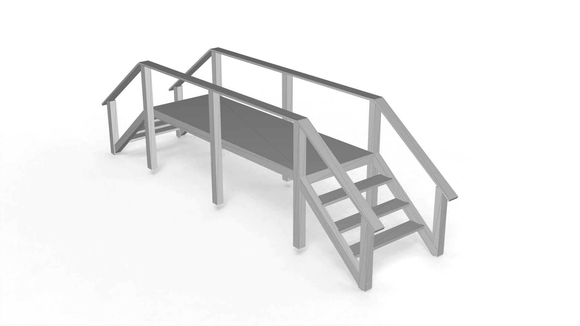 Small Wooden Bridge - 3D Model by denlog