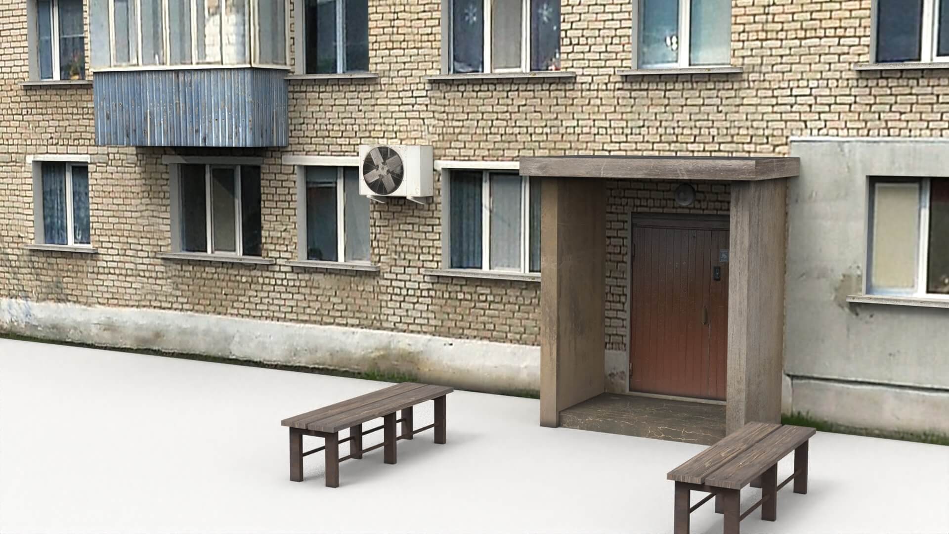 Soviet Residential Two-Story House 3D Model by denlog