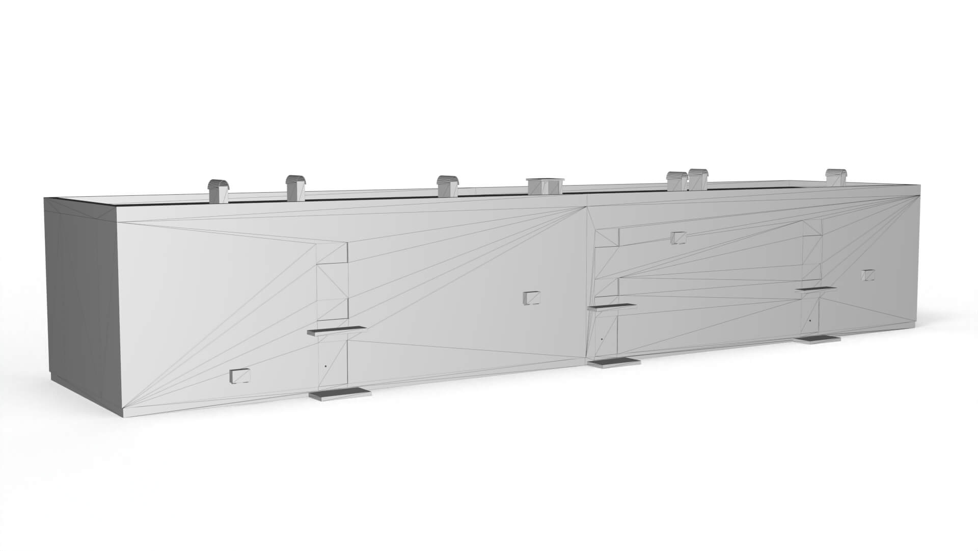 Three-Story Residential Building 3D Model by denlog