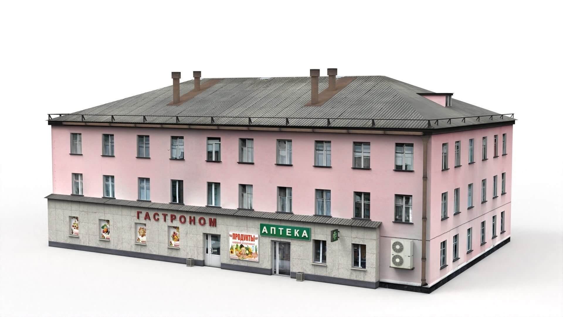 Three Story House - 3D Model by denlog