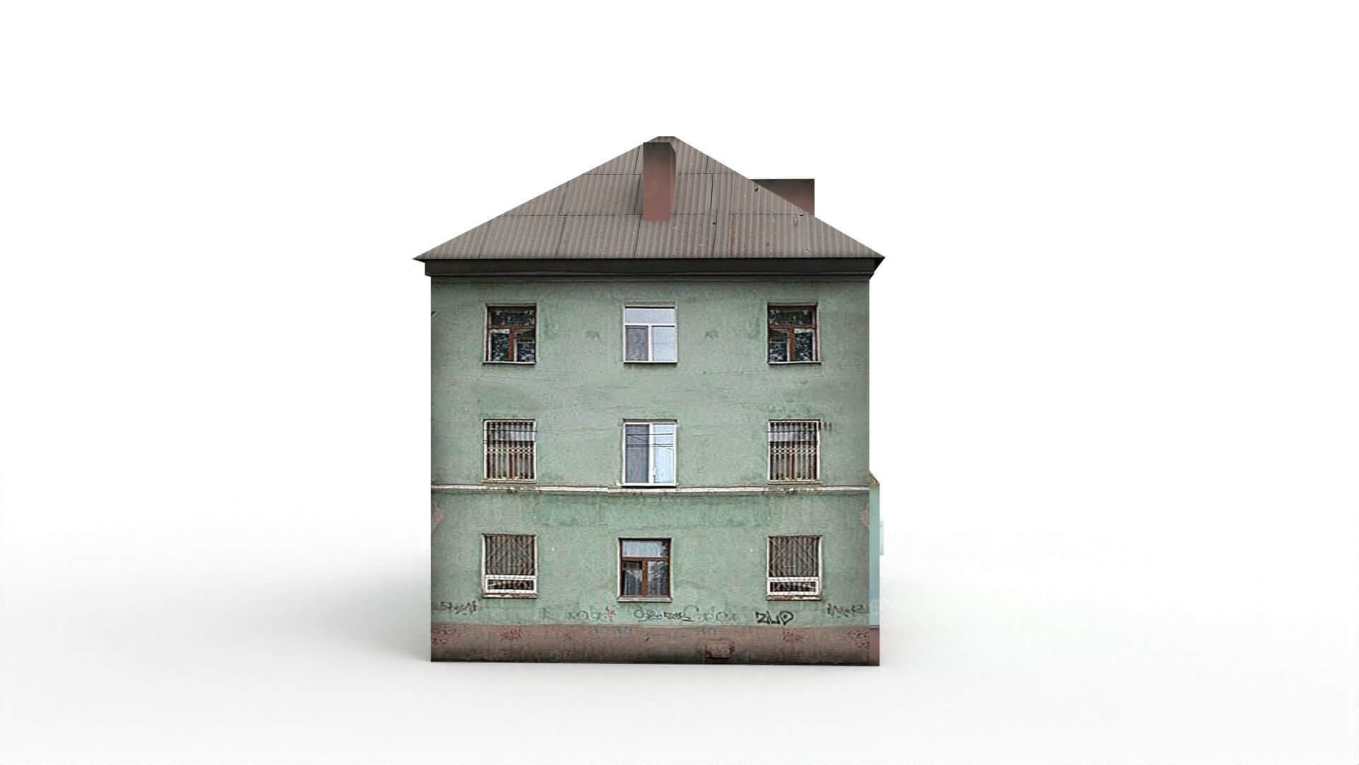 Three Story Residential Building - 3D Model by denlog