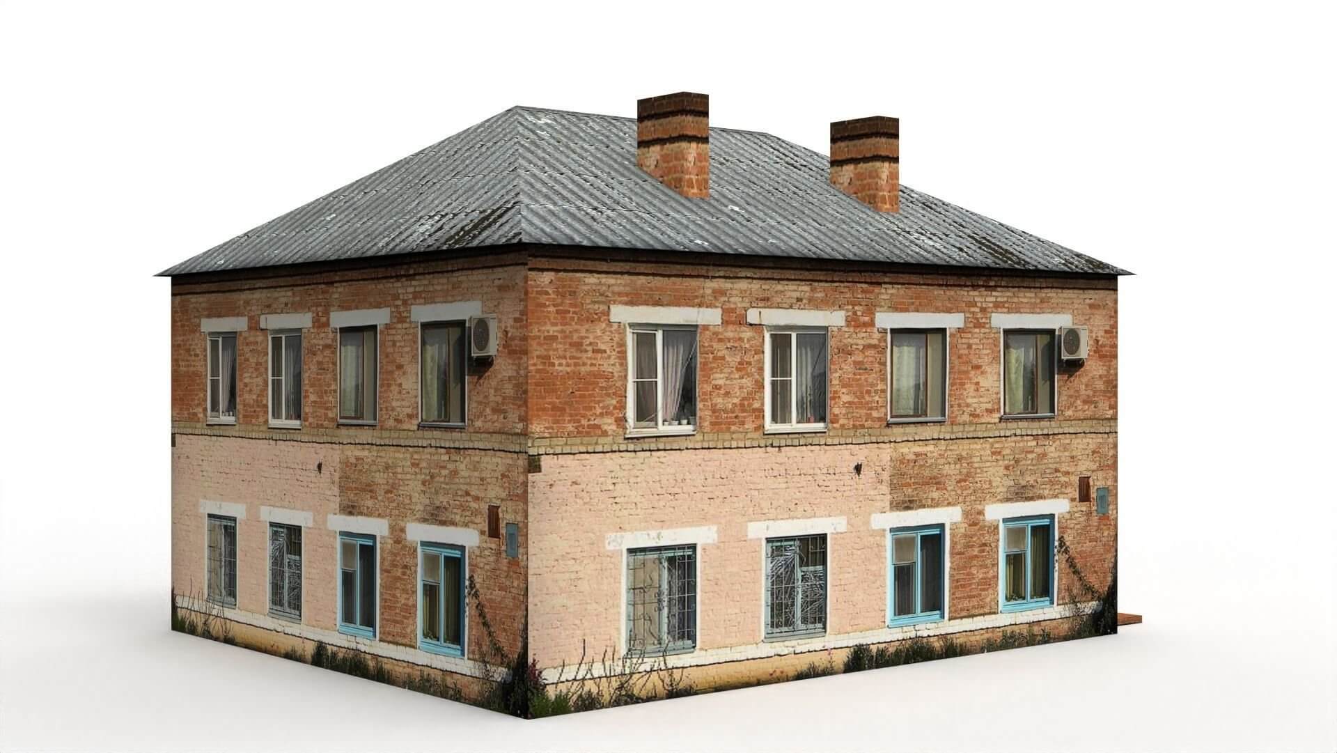 Two Story House - 3D Model by denlog