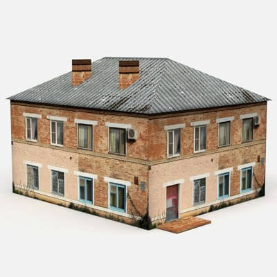 Two Story House - 3D Model by denlog