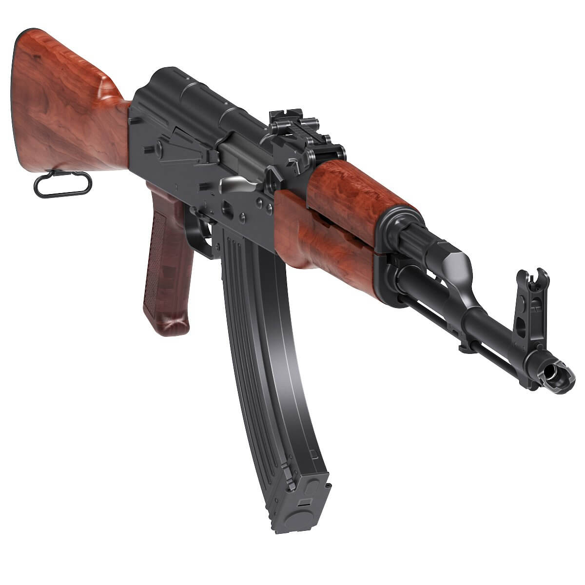 AKM Automatic Rifle with Inner Workings - 3D Model by DennyCG