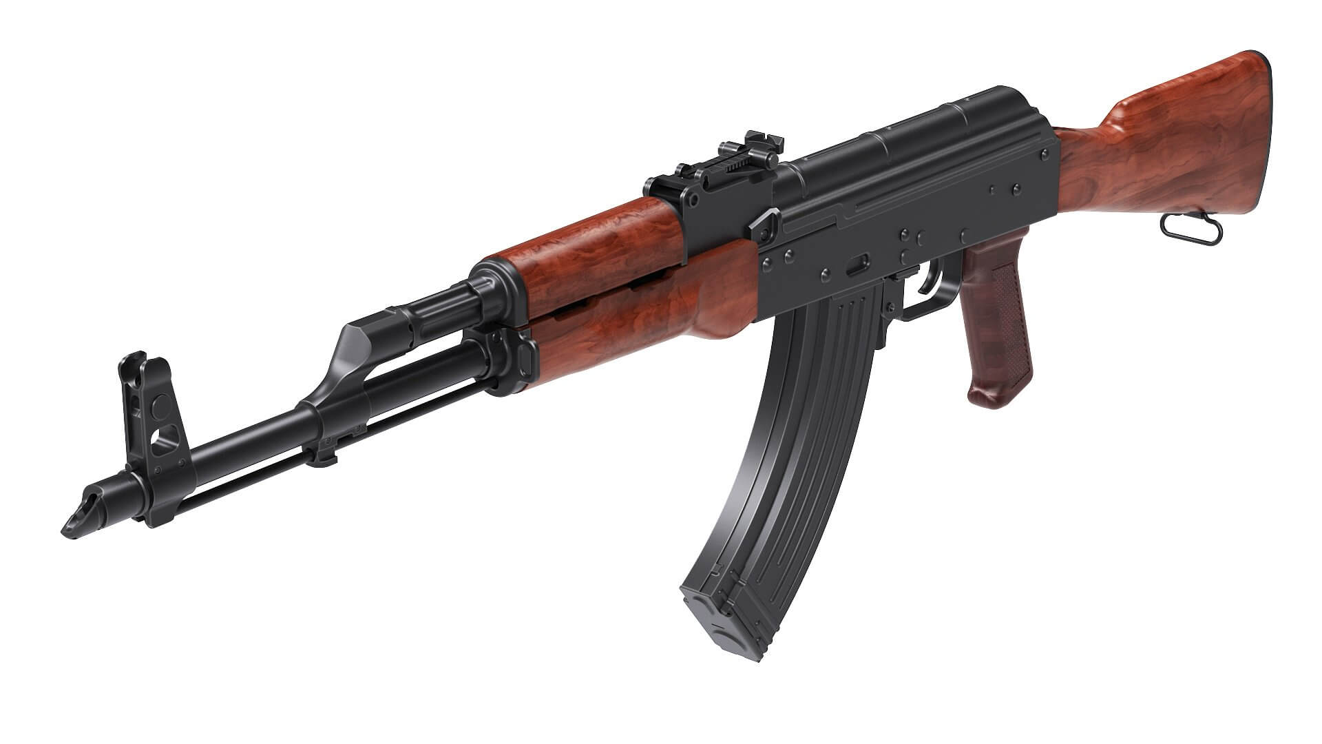 AKM Automatic Rifle with Inner Workings - 3D Model by DennyCG