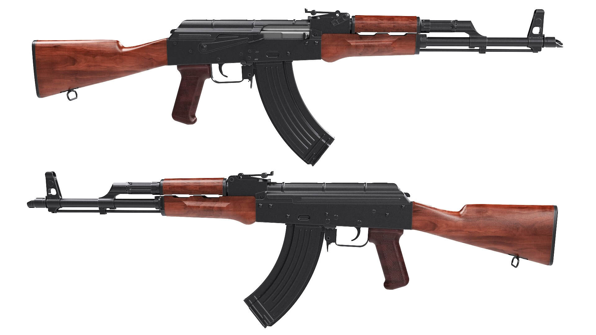 AKM Automatic Rifle with Inner Workings - 3D Model by DennyCG