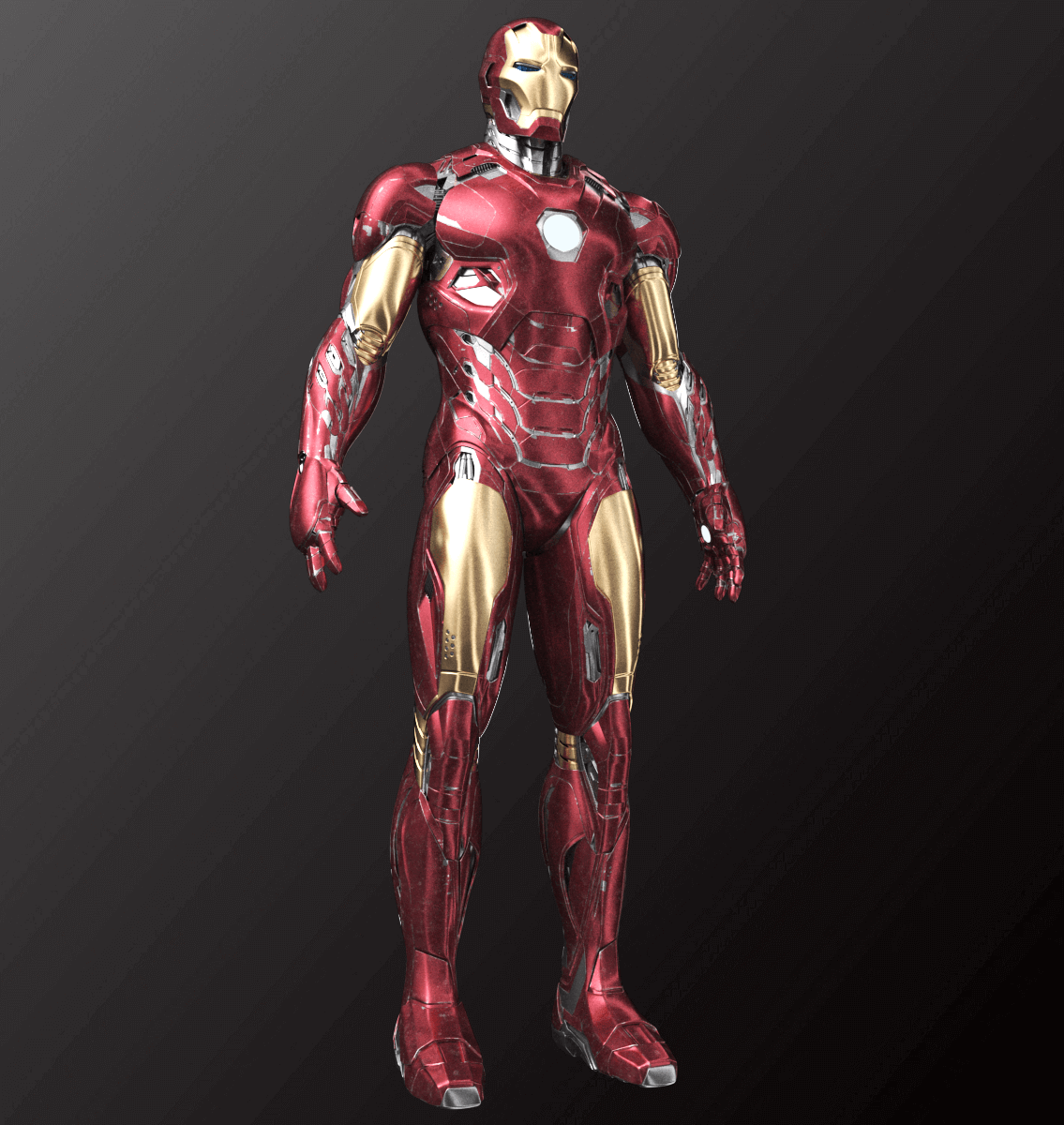 Iron Man 16 3D Render, Digital Art by DennyCG
