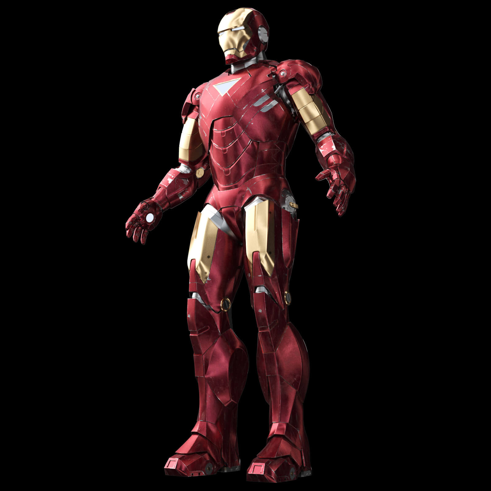 Iron Man 17 3D Render, Digital Art by DennyCG