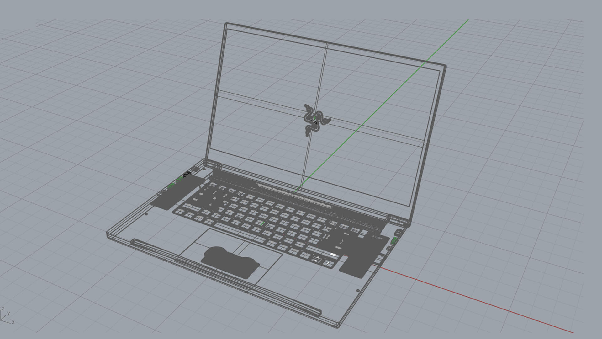 Laptop 02 3D Model by DennyCG