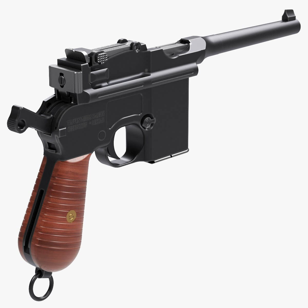 Mauser Pistol 711 with Inner Workings - 3D Model by DennyCG