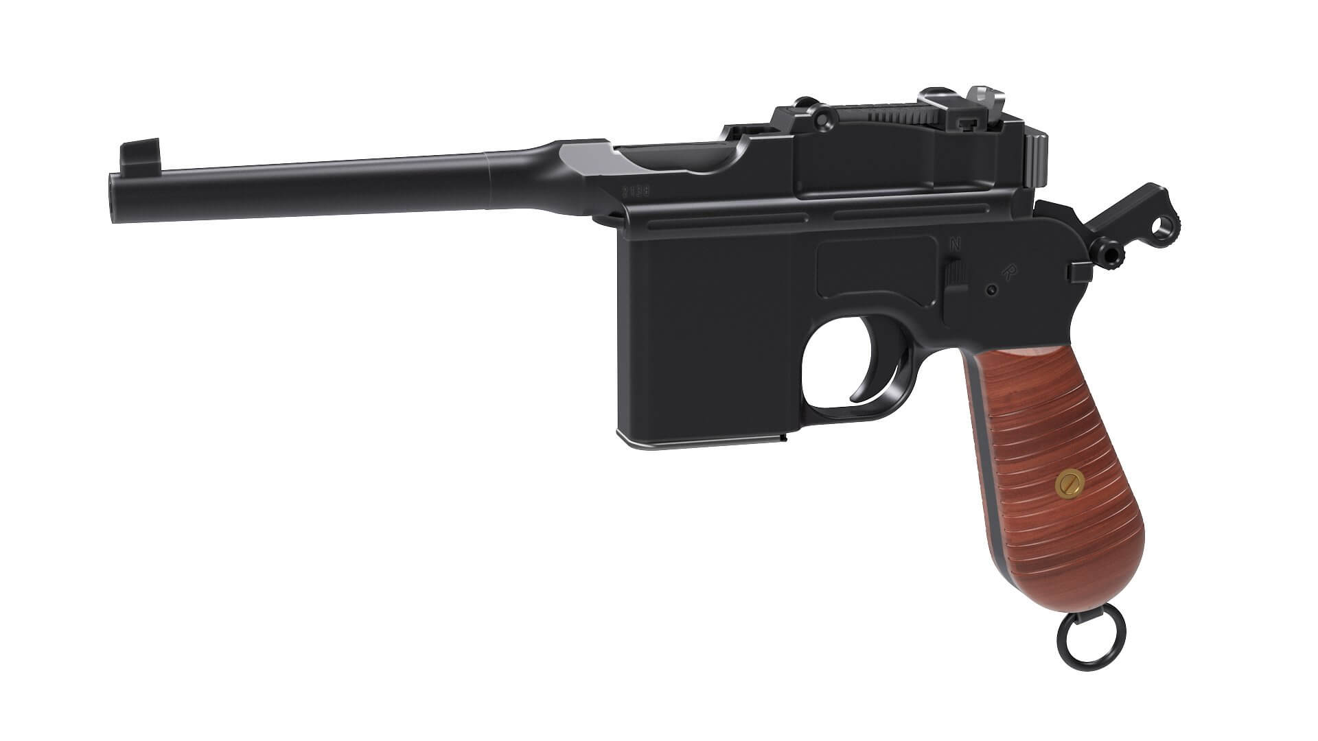 Mauser Pistol 711 with Inner Workings - 3D Model by DennyCG