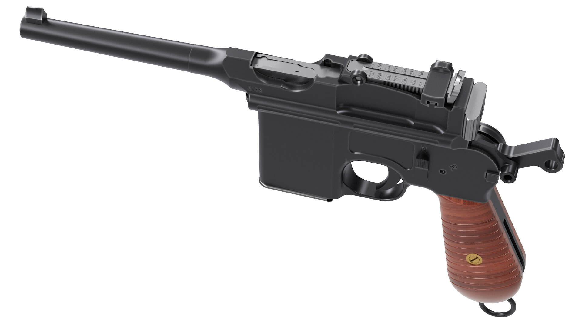 Mauser Pistol 711 with Inner Workings - 3D Model by DennyCG