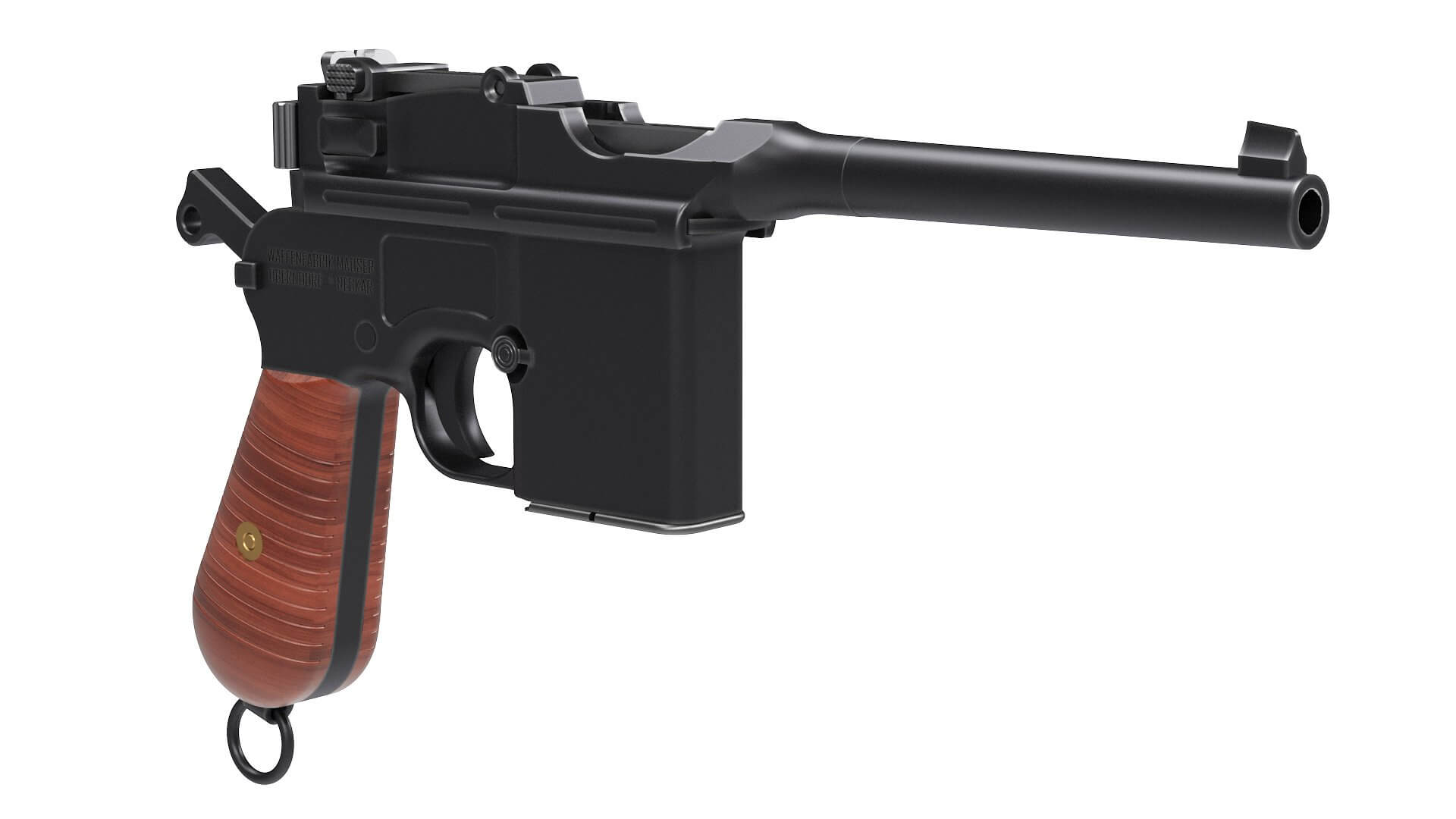 Mauser Pistol 711 with Inner Workings - 3D Model by DennyCG