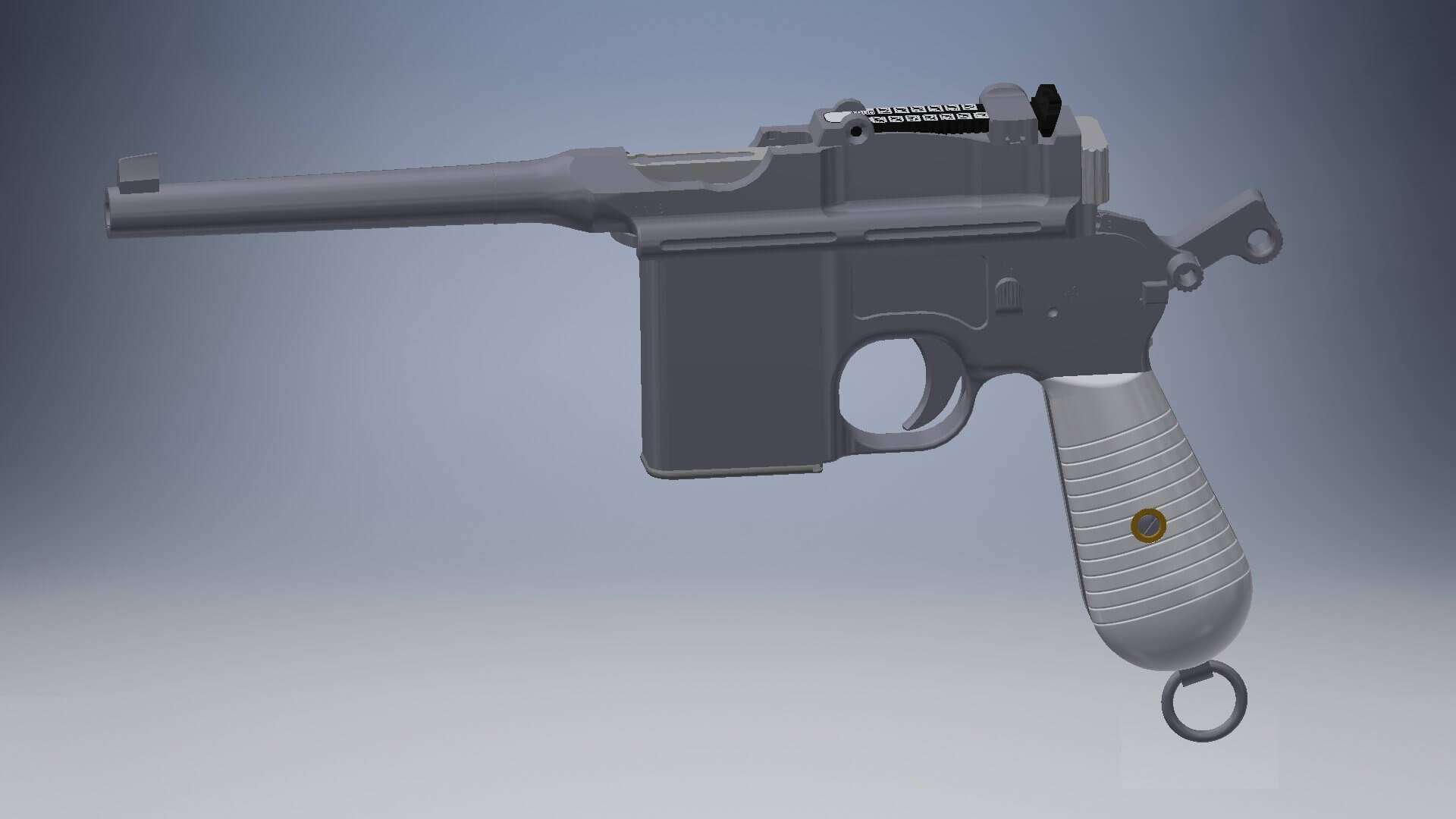 Mauser Pistol 711 with Inner Workings - 3D Model by DennyCG
