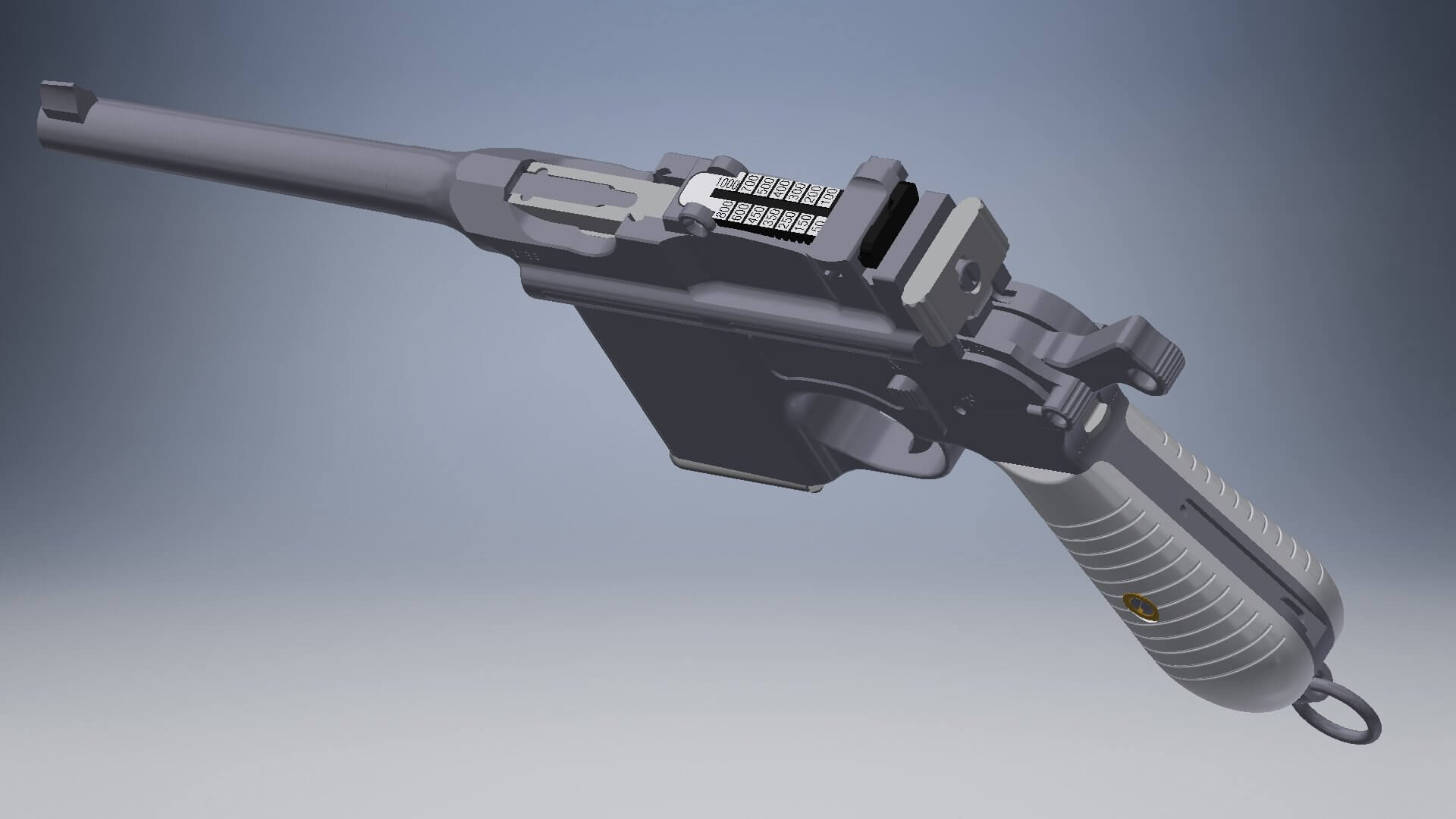 Mauser Pistol 711 with Inner Workings - 3D Model by DennyCG