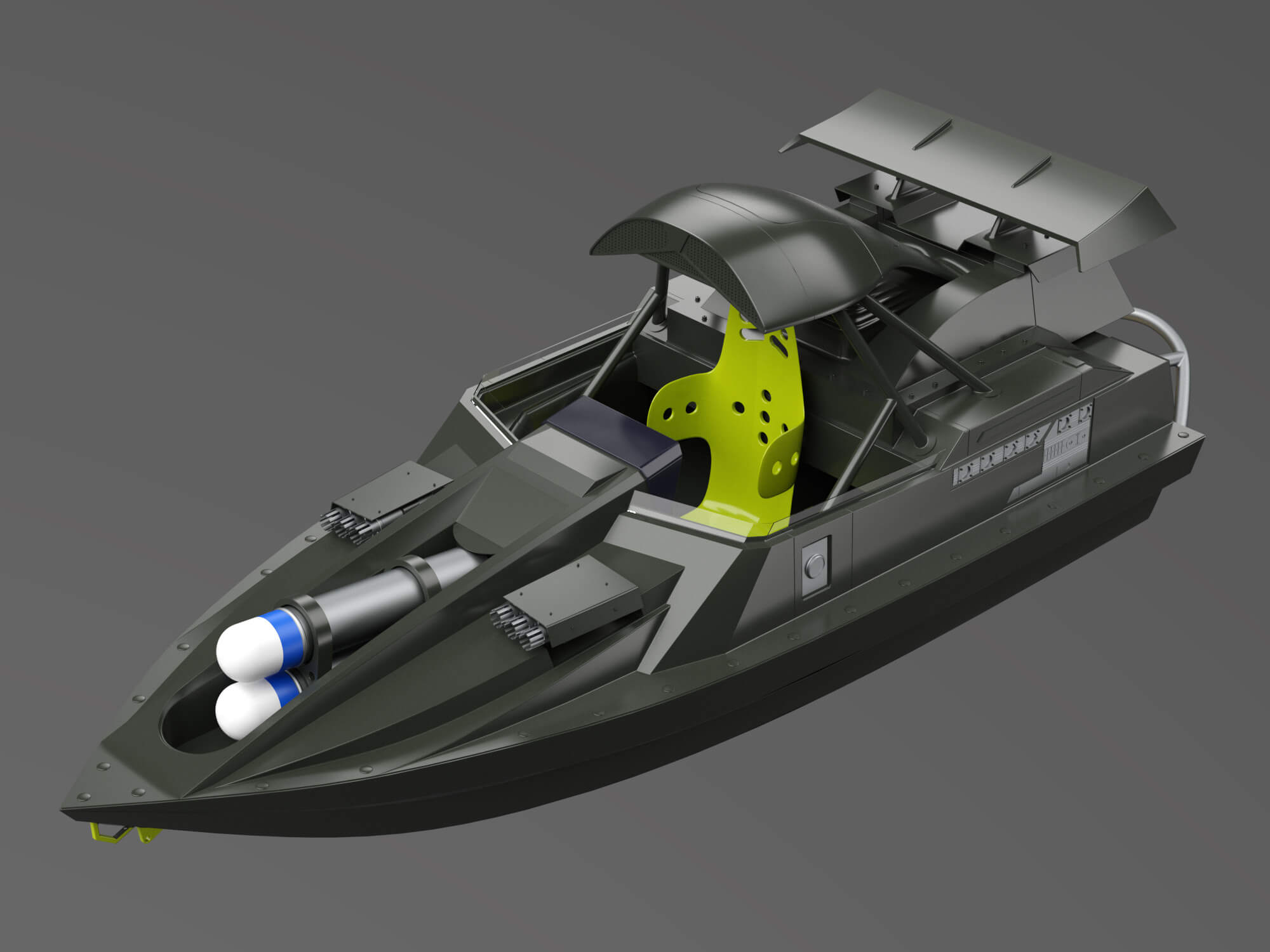 Armed Combat Boat - 3D Model by DennyCG